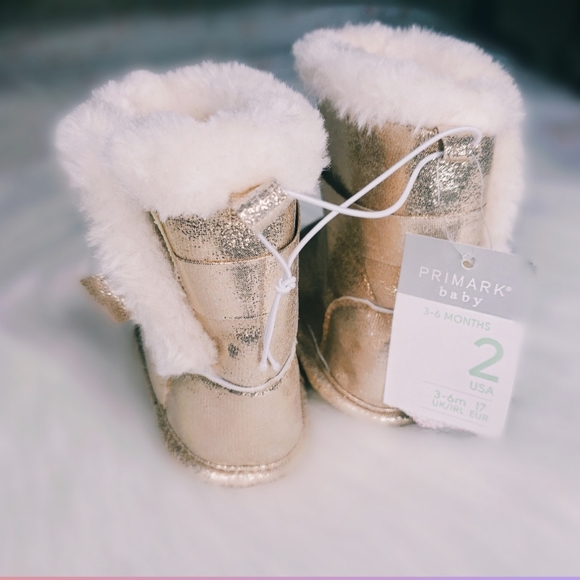 Primark | Shoes | Primark Gold Baby Fur Boots | Poshmark